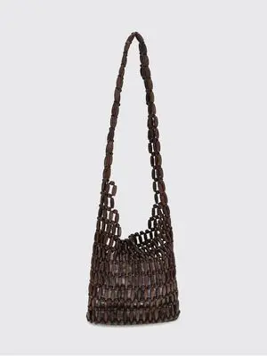 Staud Coronado Wooden Net Crossbody Bag With Tie Closure