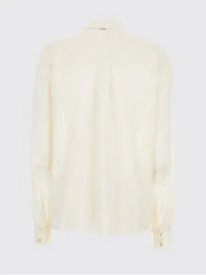 PT TORINO Lace Shirt With French Collar And Concealed Buttoning - White