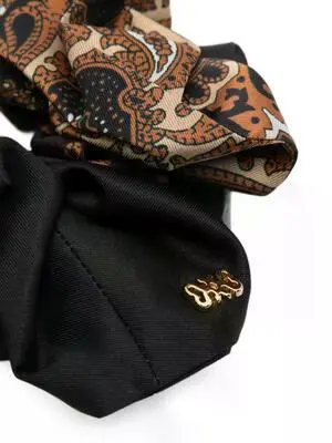 Sandro Paisley-print Logo-plaque Scrunchie