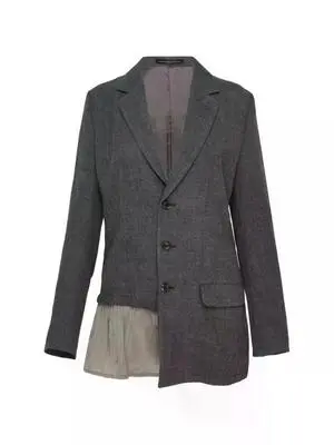 Y’s Ruffled-trim Asymmetric Blazer