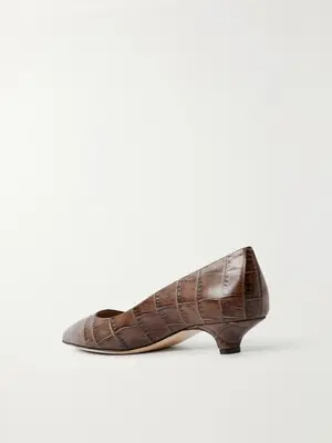 JAMIE HALLER The Kitty Croc-effect Leather Pumps