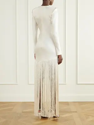 ILKYAZ OZEL Vesper Fringed Satin Gown