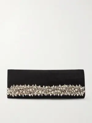 Simkhai River East West Bead-embellished Suede Clutch