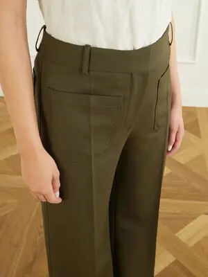 Victoria Beckham Stretch Wool-blend High-waist Flared Pants