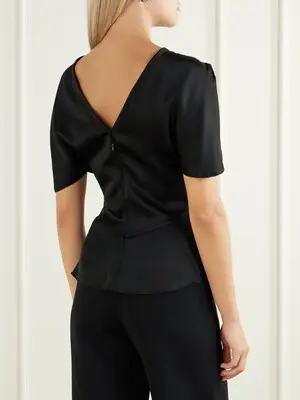 Victoria Beckham Bela Draped Satin Blouse