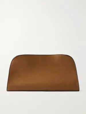 THE ROW Peggy Leather Clutch - Neutrals