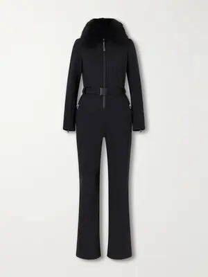 YVES SALOMON Shearling-trimmed Belted Ski Suit