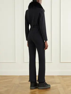 YVES SALOMON Shearling-trimmed Belted Ski Suit