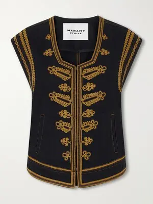 MARANT ETOILE Edmee Embroidered Cotton Vest