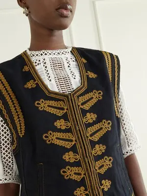 MARANT ETOILE Edmee Embroidered Cotton Vest