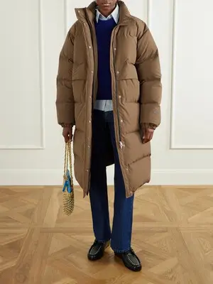 JIL SANDER Logo-appliquéd Quilted Shell Down Coat
