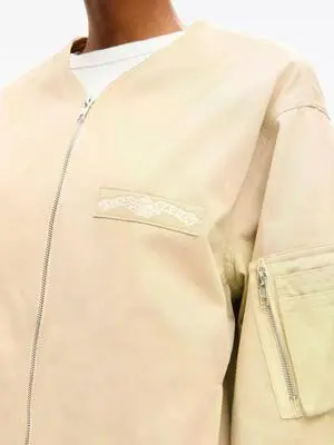 Kenzo Paris Emblem Collarless Bomber Jacket - Neutrals