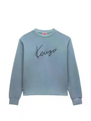 Kenzo Cotton Embroidered Sweatshirt - Blue