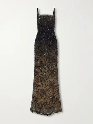Elie Saab Sequins-embellished Lace Tulle Gown