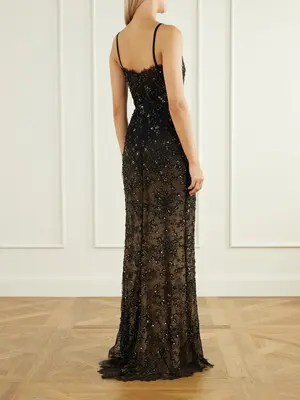 Elie Saab Sequins-embellished Lace Tulle Gown