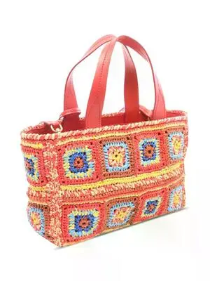 Miu Miu 2010-2026 Raffia Crochet Patchwork Satchel