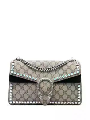 Gucci 2016-2026 Medium Gg Supreme Crystal Dionysus Shoulder Bag - Black