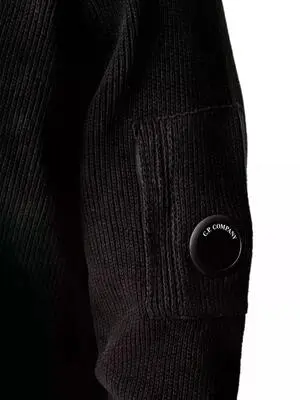 C.P. COMPANY Chenille Cotton Lens Crewneck Sweater - Black