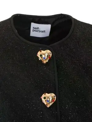SELF-PORTRAIT Metallic Boucle Fur-cuff Jacket