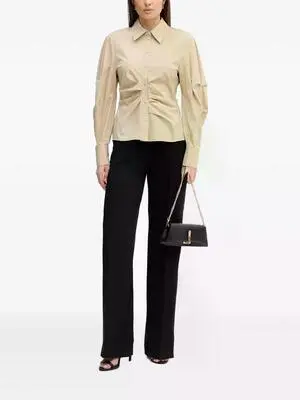 Sisley Gathered Puff-sleeve Shirt - Neutrals