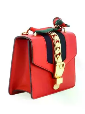 Gucci Sylvie Chain Shoulder Bag Leather Mini Crossbody Bag