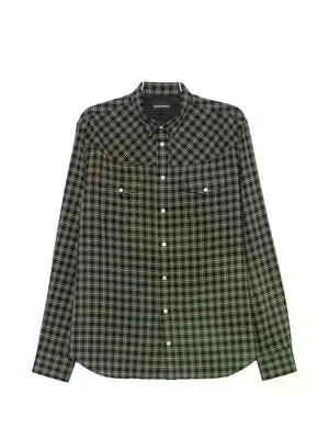 Emporio Armani Check-pattern Western-yoke Shirt - Black