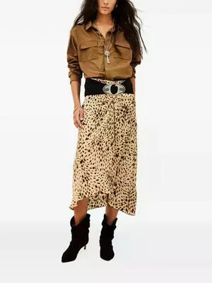 Ba&sh Hoema Leopard-print Midi Skirt