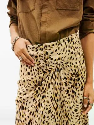 Ba&sh Hoema Leopard-print Midi Skirt