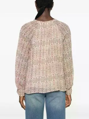 MAISON123 Damia Floral-print Tie-neck Blouse