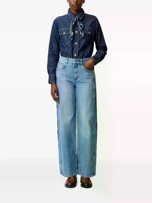 Claudie Pierlot Organic Cotton Denim Jeans With Gold Details