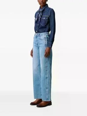 Claudie Pierlot Organic Cotton Denim Jeans With Gold Details