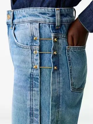 Claudie Pierlot Organic Cotton Denim Jeans With Gold Details