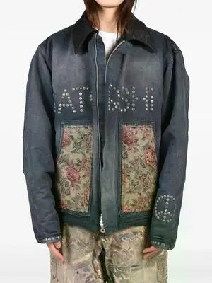 SATOSHI NAKAMOTO Floral Tapestry Panel Work Jacket