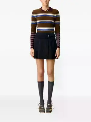 Claudie Pierlot Belted Striped Skirt