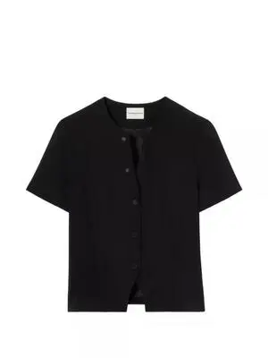 Claudie Pierlot Fitted Button-up V-neck Top