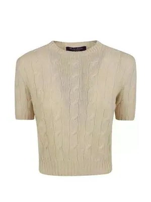 Polo Ralph Lauren Cashmere Cable-knit Cropped Jumper