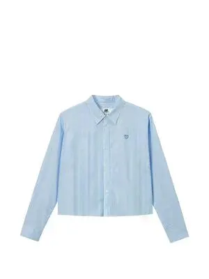 CHOCOOLATE Striped Heart-patch Shirt