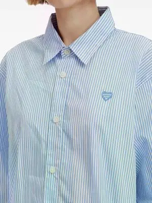 CHOCOOLATE Striped Heart-patch Shirt
