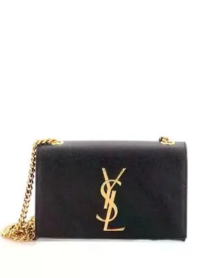Saint Laurent Classic Monogram Grainy Leather Small Crossbody Bag