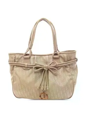 Dior 2000-2026 Diorissimo Trotter Canvas Bow Tote Bag