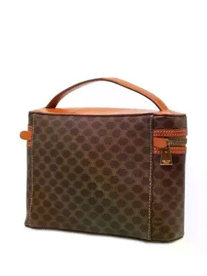 Celine Macadam Coated Canvas Vanity Bag - Brown