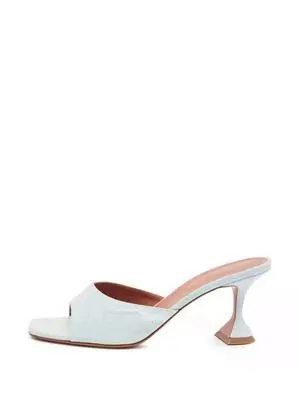 Amina Muaddi Lupita Denim Slide Sandals - Blue
