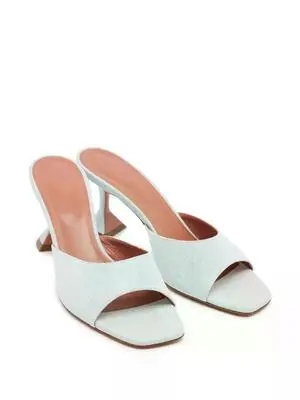 Amina Muaddi Lupita Denim Slide Sandals