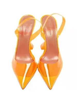 Amina Muaddi Holli Martini-heel Slingback Pumps - Orange