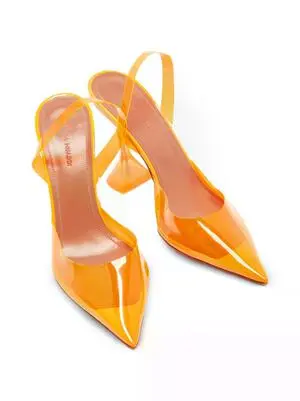 Amina Muaddi Holli Martini-heel Slingback Pumps - Orange