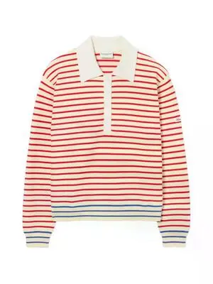 Claudie Pierlot Striped Polo Neck Jumper