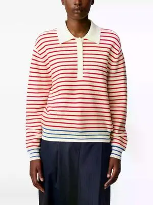 Claudie Pierlot Striped Polo Neck Jumper