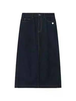 CHOCOOLATE Contrast-stitch Denim Midi Skirt