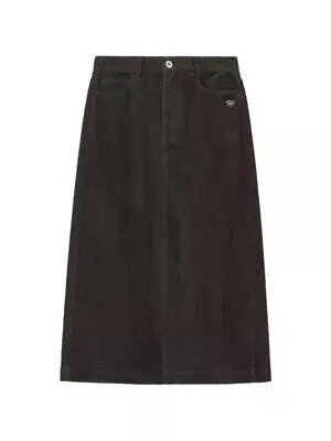 CHOCOOLATE Corduroy Logo-patch Midi Skirt