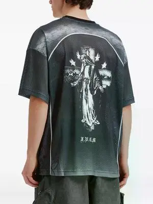 FIVE CM Graphic-print Mesh T-shirt